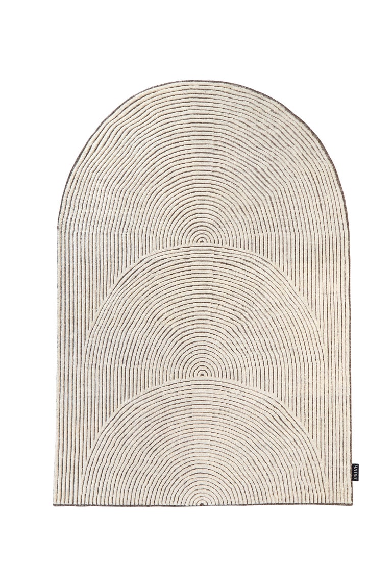 Hand Knotted Semicircle Rug by Hatsu For Sale at 1stDibs