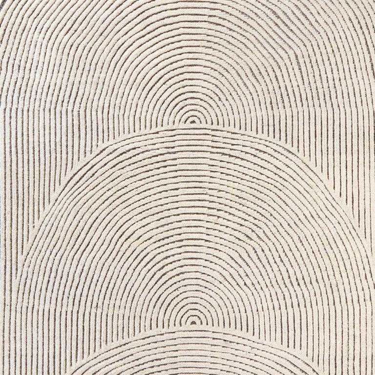 Hand Knotted Semicircle Rug by Hatsu For Sale at 1stDibs