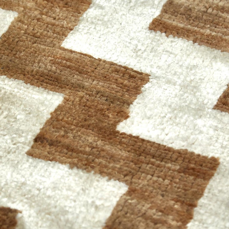 Hand Knotted Stepped Bridget Rug For Sale at 1stDibs