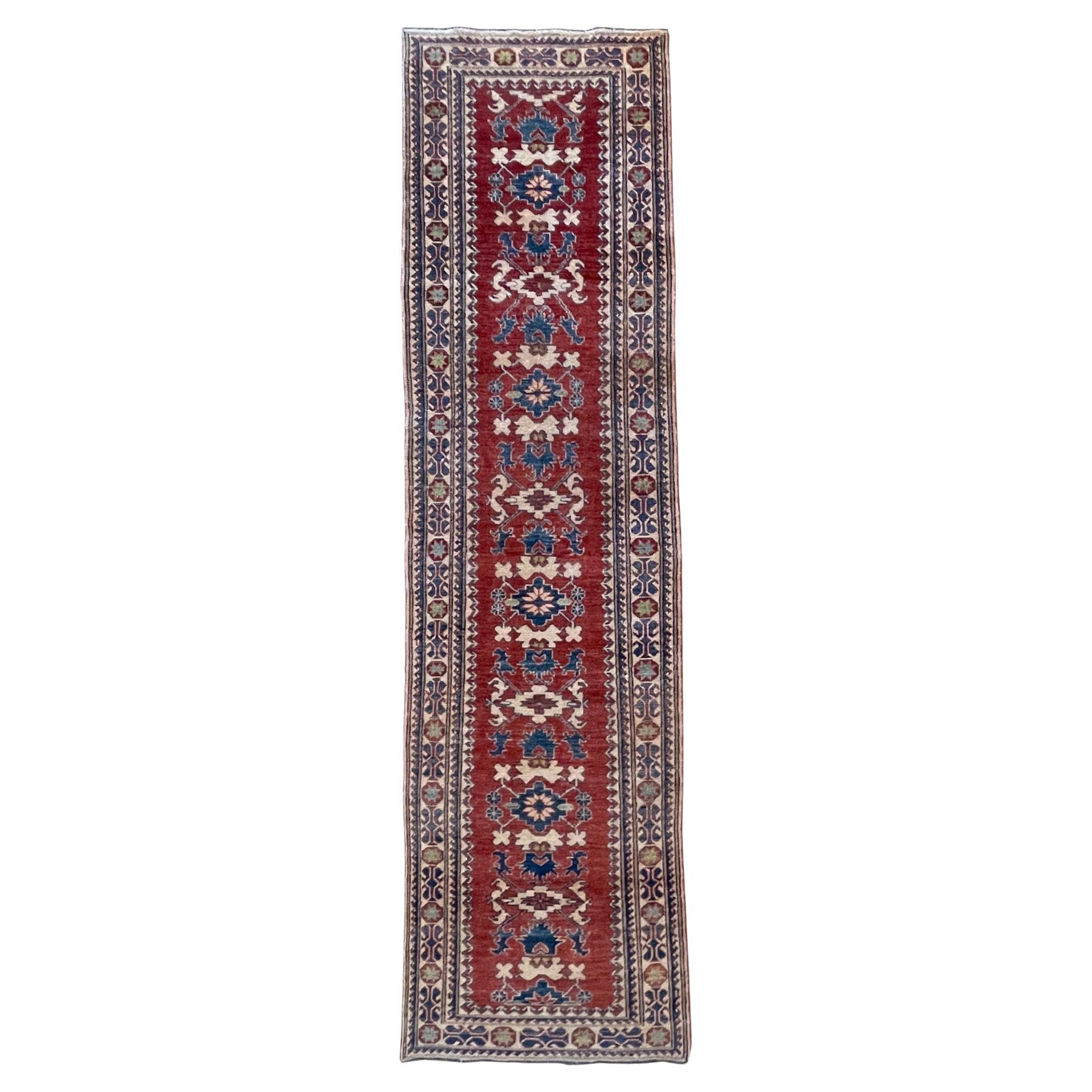Pakistan Hand Knotted All Over Brown Peshawar Runner Rug For Sale at ...