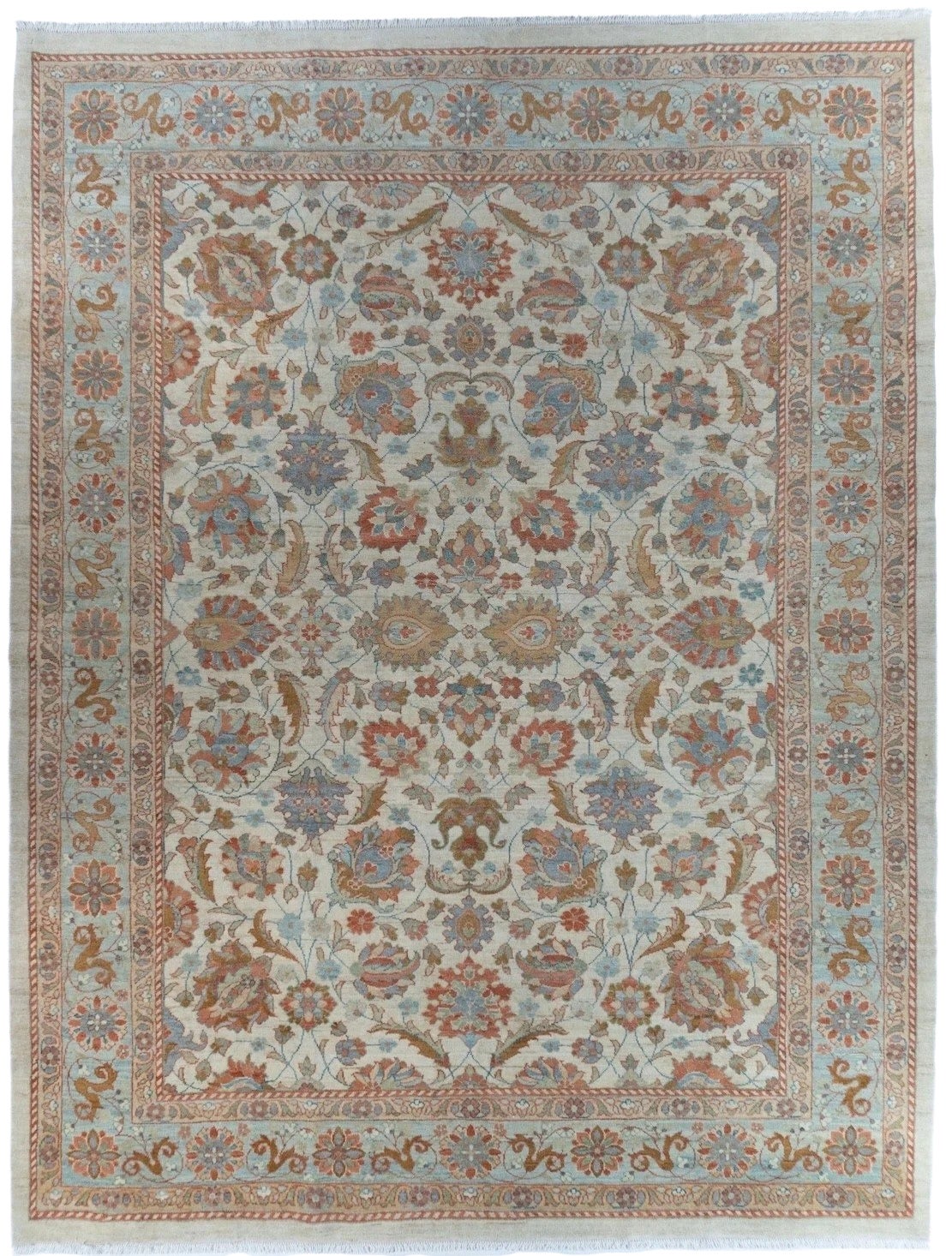 Hand-Knotted Turkish Wool Rug 12x15 Classic Oushak Style Carpet For ...