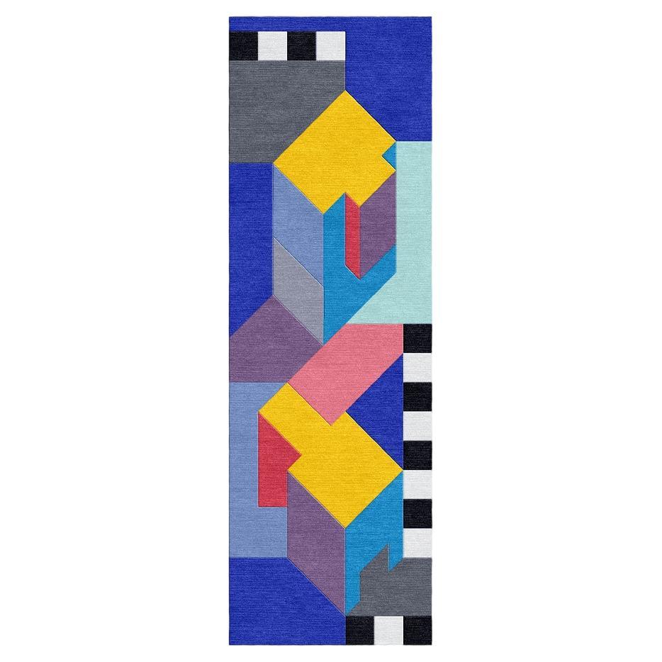 Hand-Knotted wool rug "Flattened City B" by Maria Sanchez at 1stDibs