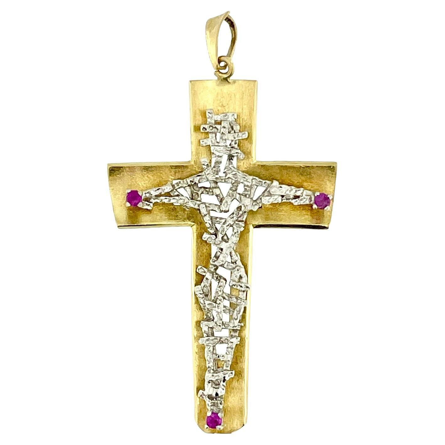 Traditional Hand-Made Portuguese Crucifix with Chain 19 karat Yellow ...