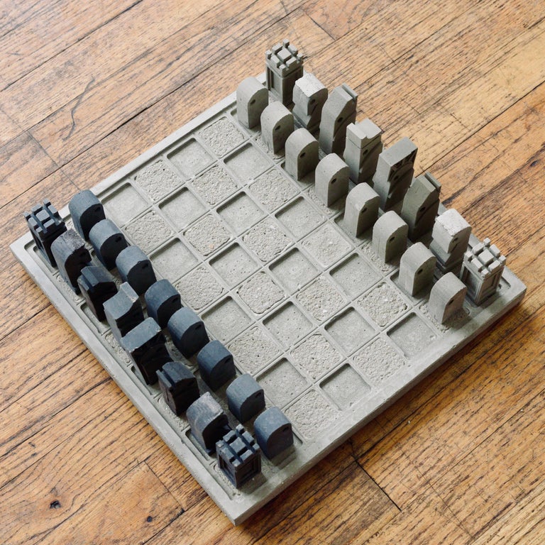 Hand Made Brutalist Chess Set by Jordy Virguetti at 1stDibs