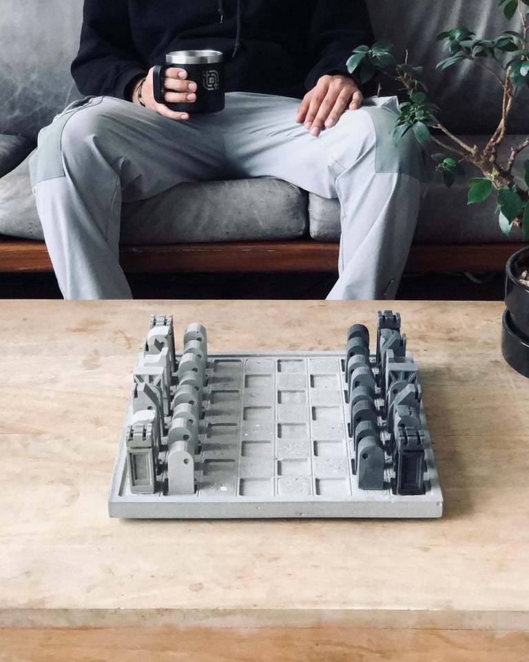 Hand Made Brutalist Chess Set by Jordy Virguetti at 1stDibs