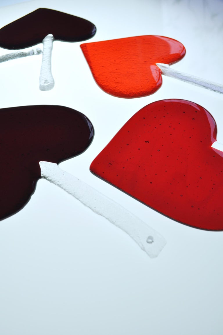 Handmade Christmas Glass Heart Ornament from Denmark For Sale at 1stdibs