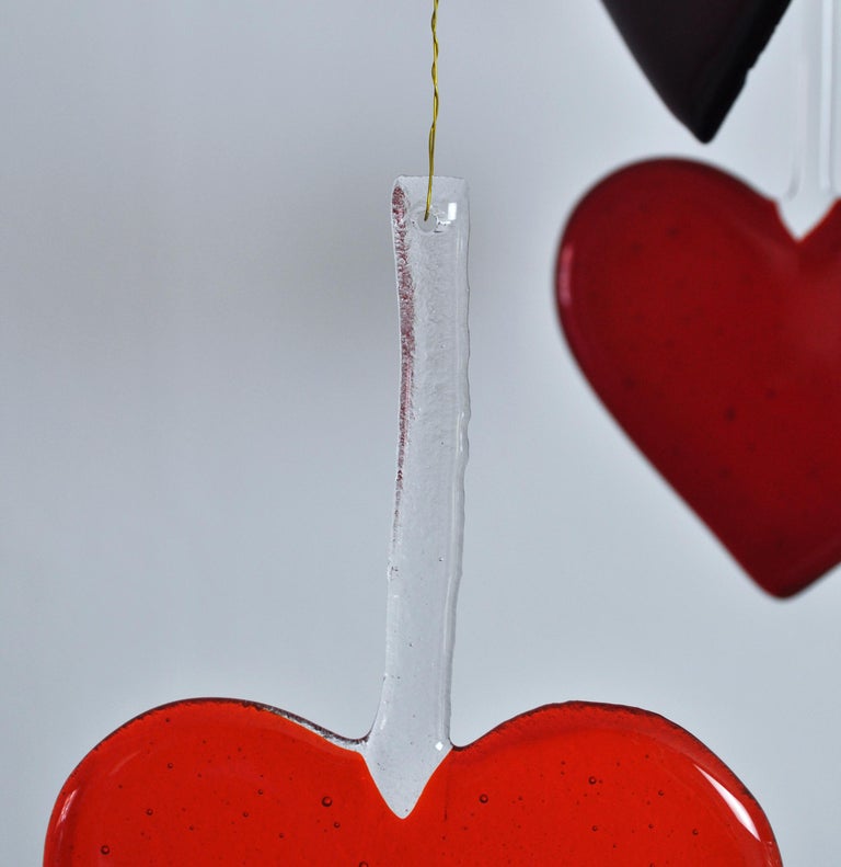 Handmade Christmas Glass Heart Ornament from Denmark For Sale at 1stdibs