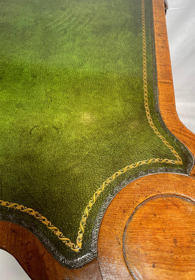 Hand-Made English Mahogany Queen Anne Card Table with Leather Top For ...