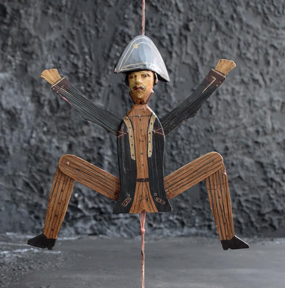Hand Made German Folk Art Jumping Jack Soldier Toy Figure, circa 1890 ...