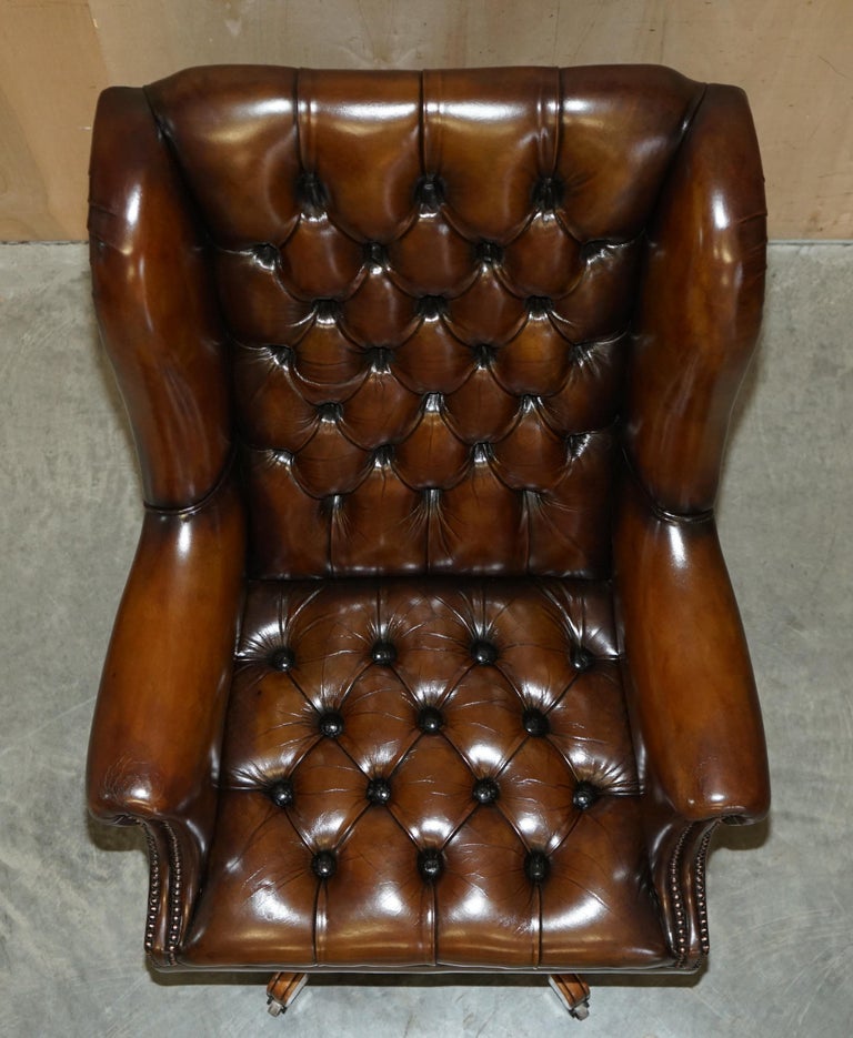 Hand Made in England Harrods London Chesterfield Wingback Swivel Office ...