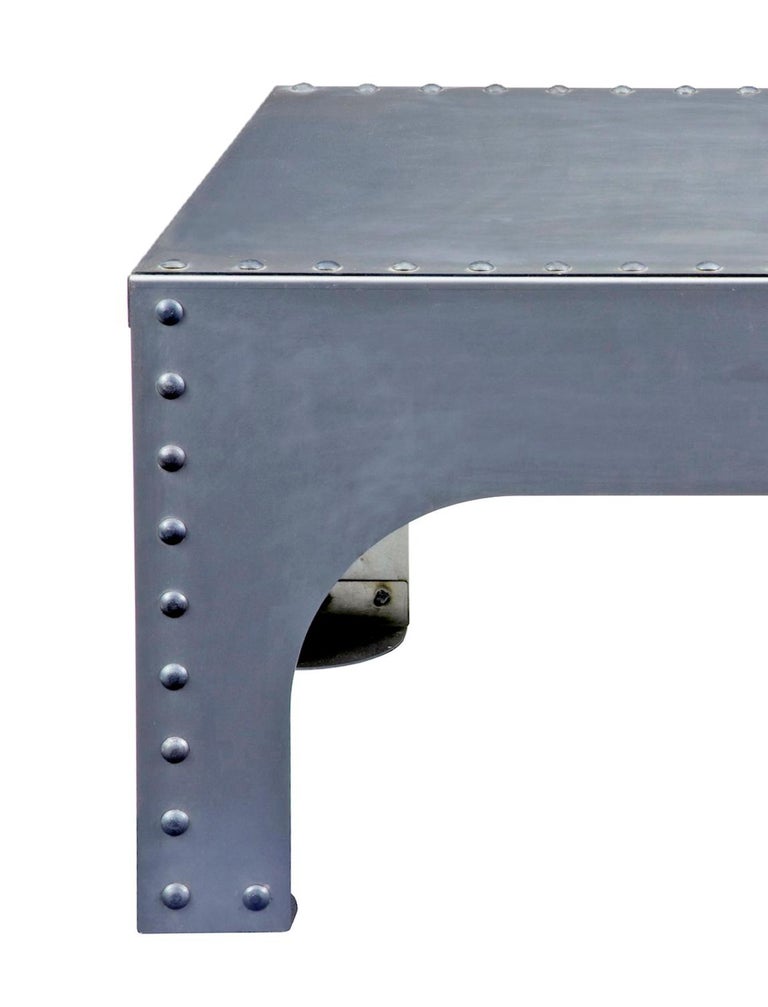 Hand made industrial steel occasional table For Sale at 1stDibs