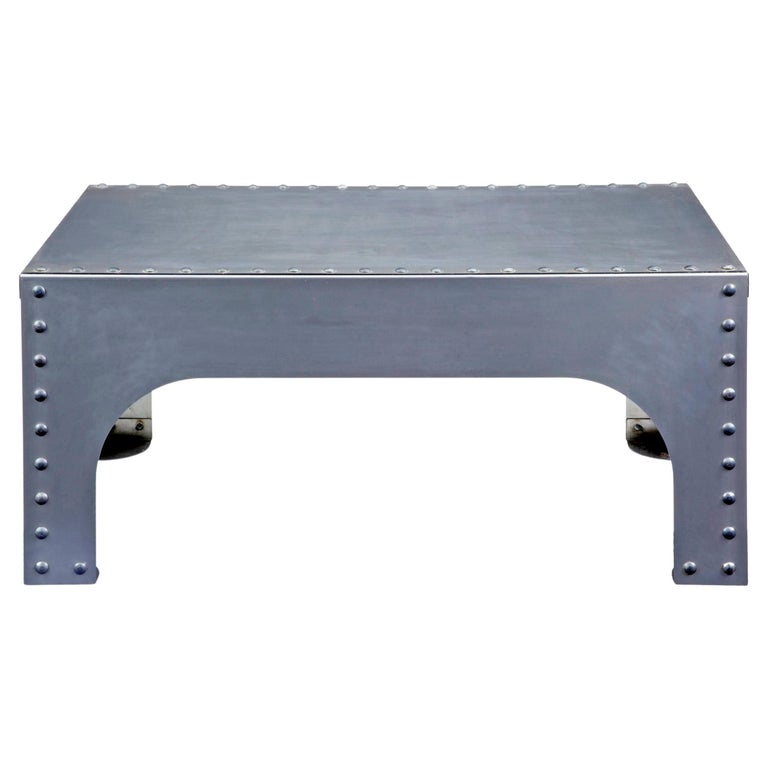 Hand made industrial steel occasional table For Sale at 1stDibs
