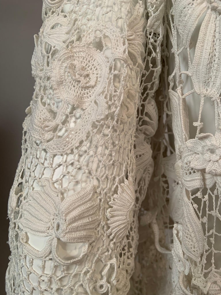 Hand Made Irish Lace Coat with Unusual Large Floral Border circa 1900 ...