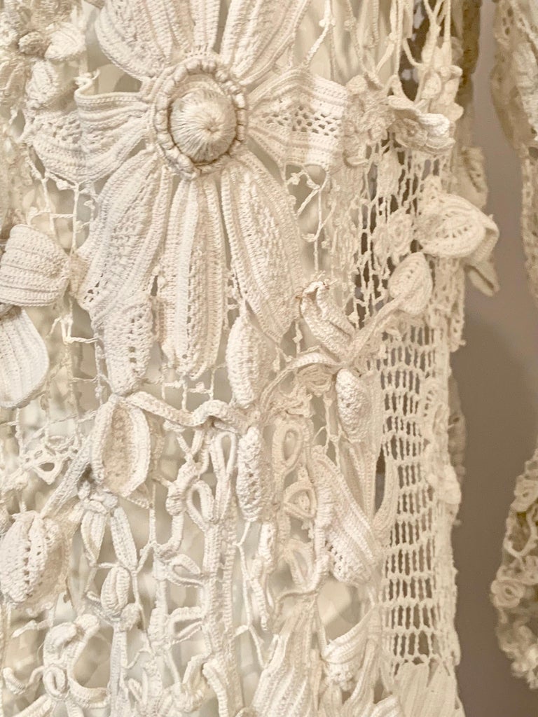 Hand Made Irish Lace Coat with Unusual Large Floral Border circa 1900 ...