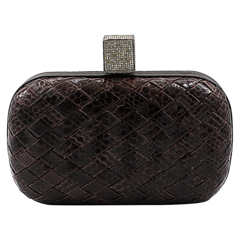 Hand Made Leather Clutch With Diamond Clasp For Sale at 1stDibs