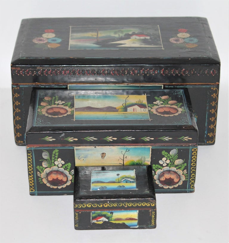 Handmade Mexican Boxes Set of Three For Sale at 1stDibs