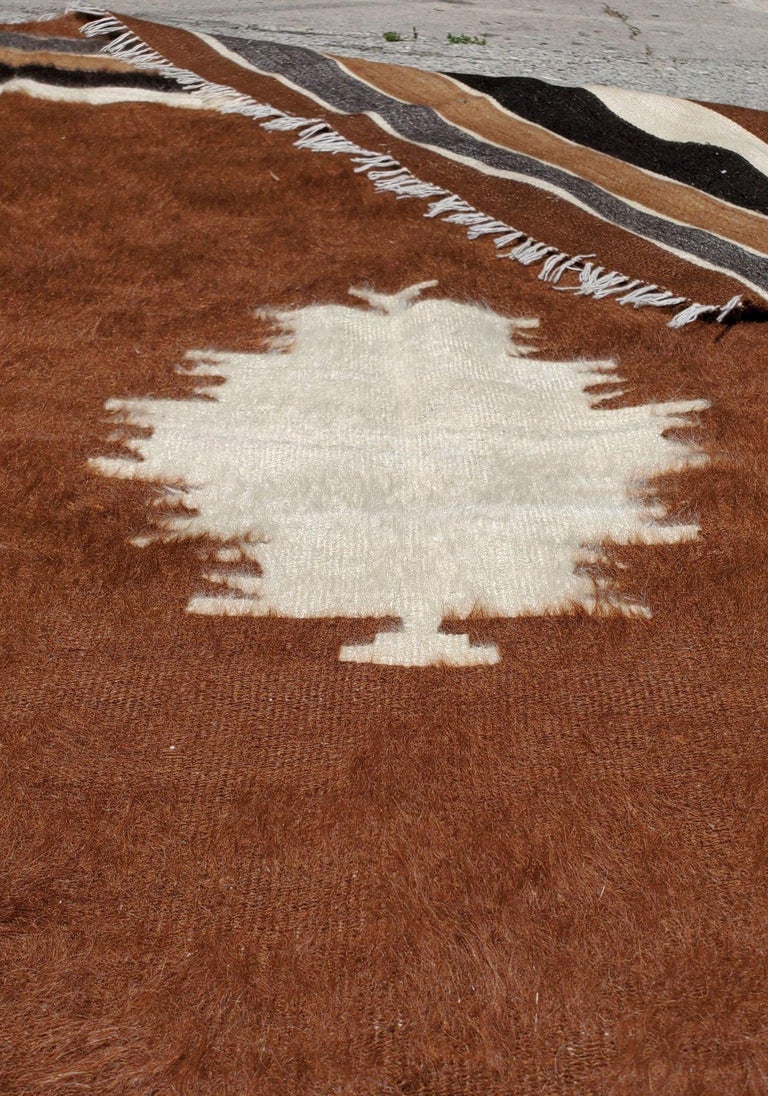 Handmade Mohair Midcentury Rug For Sale at 1stDibs