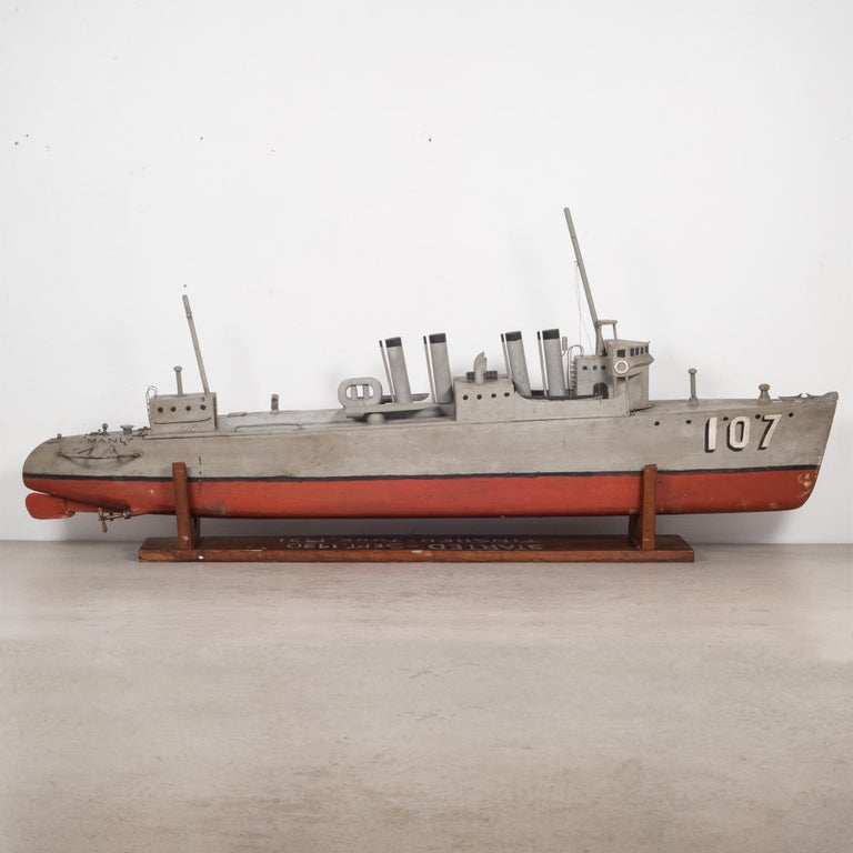 Handmade Motorized Wooden Ship Model, circa 1930 at 1stDibs