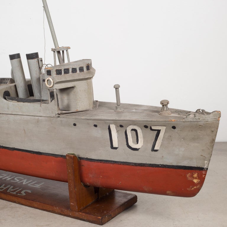 Handmade Motorized Wooden Ship Model, circa 1930 at 1stDibs