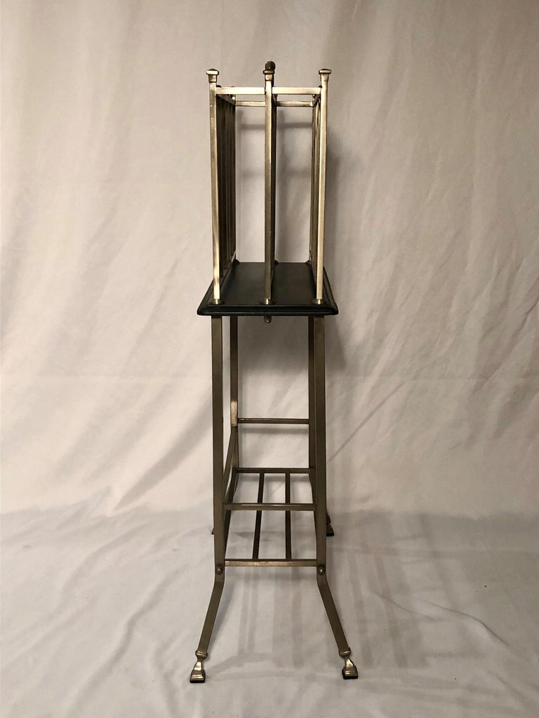 Hand-Made Steel Standing Magazine Rack For Sale at 1stDibs