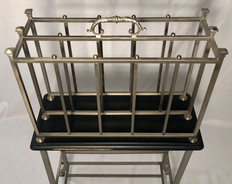 Hand-Made Steel Standing Magazine Rack For Sale at 1stDibs