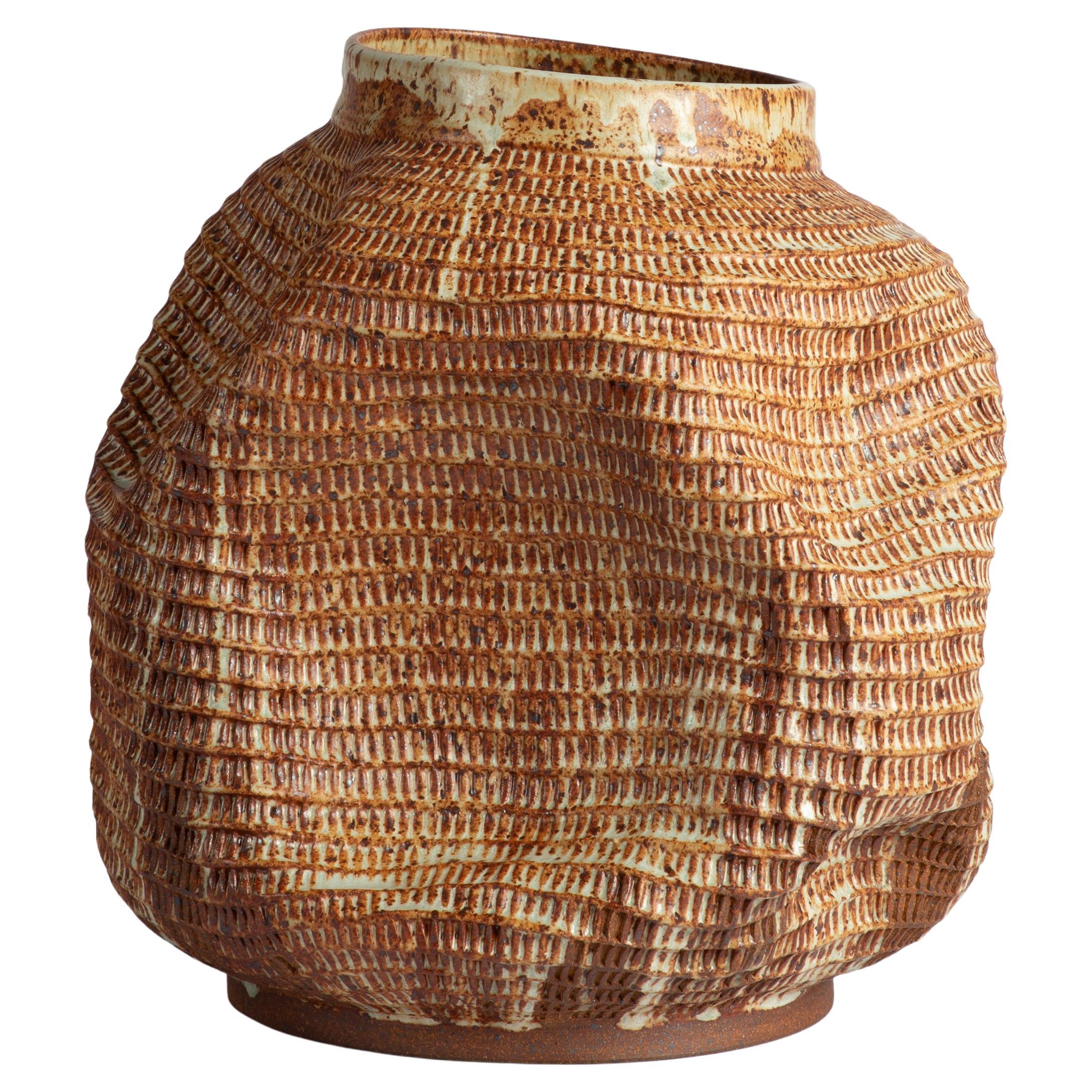 Hand Made Cream Ceramic Vase, Ceramic Sculpture, Ceramic Vessel ...