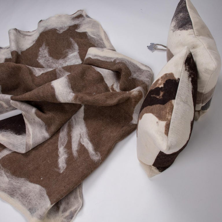 Hand-Milled Artisan Wool Pillows and Rustic Throw, Tahoe Collection For ...