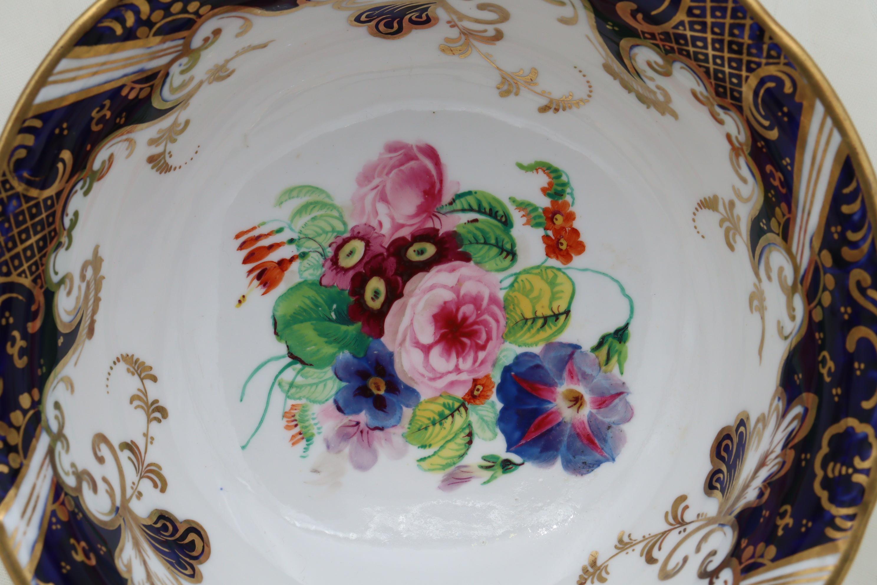 Hand painted and gilded slop bowl by Zachariah Boyle For Sale at 1stDibs