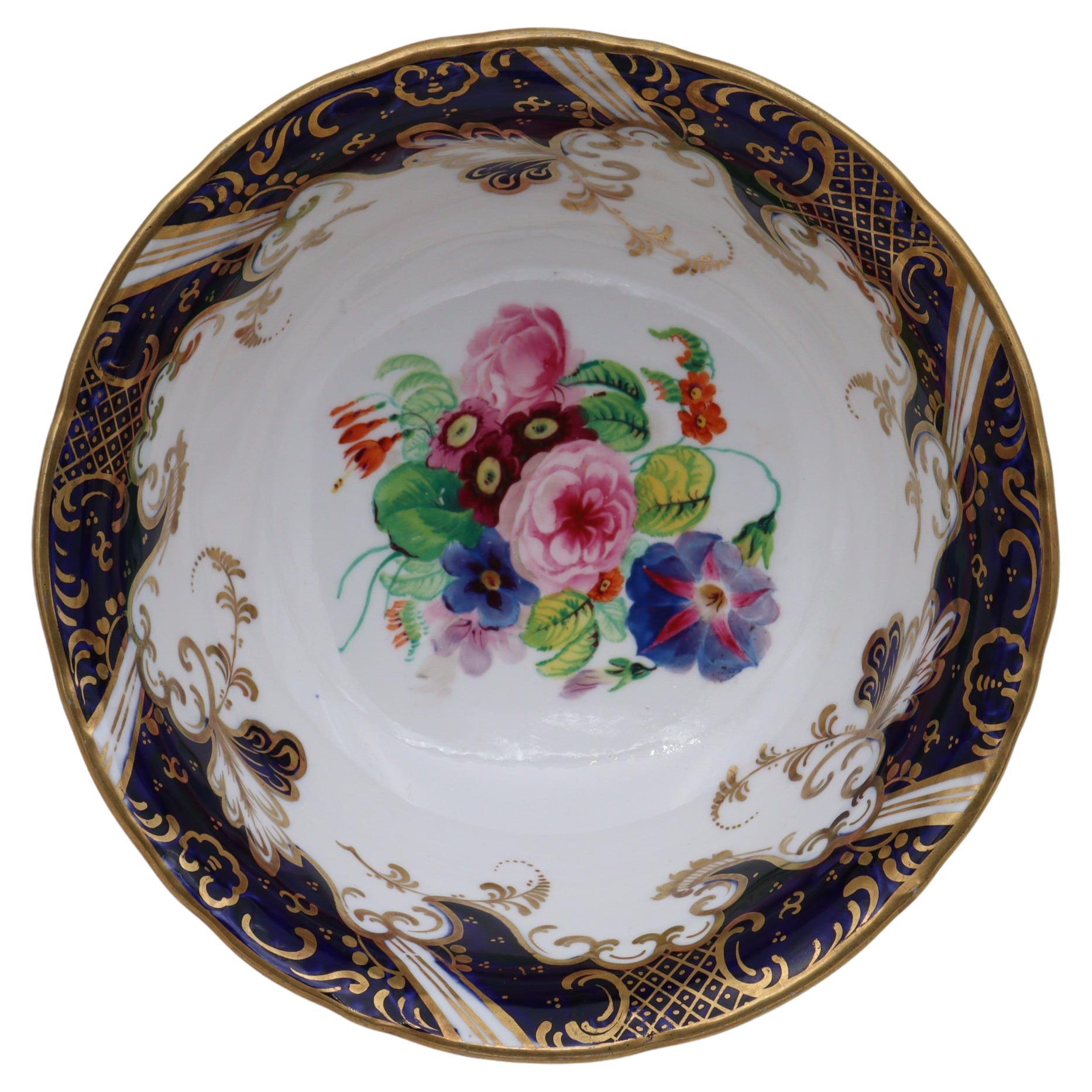 Hand painted and gilded slop bowl by Zachariah Boyle For Sale at 1stDibs