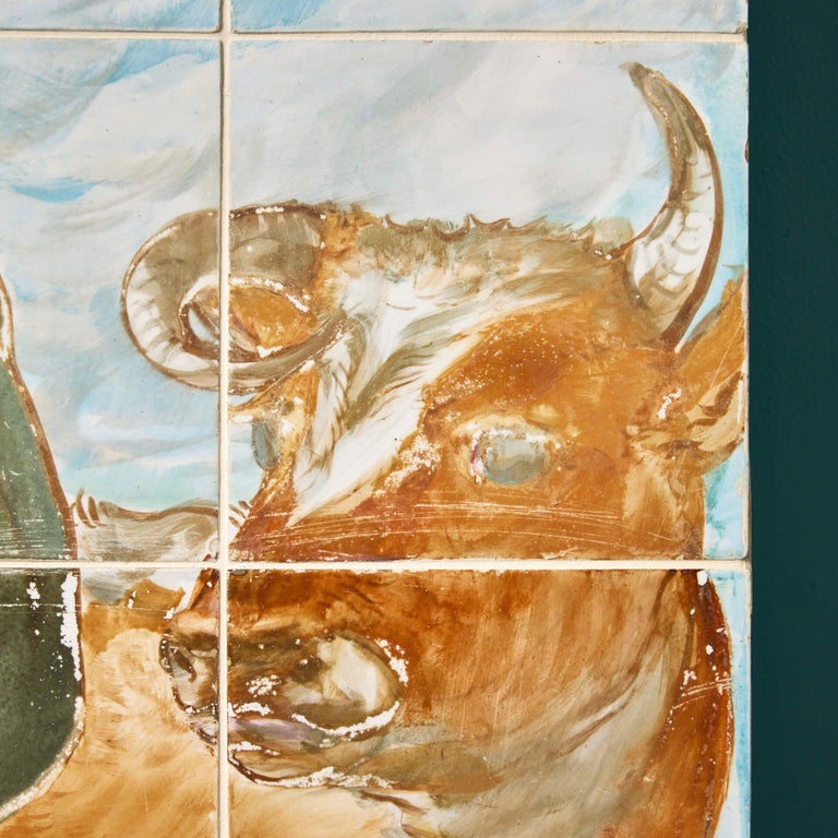 Hand Painted Antique English Minton Tile Decorative Wall Panel For Sale ...