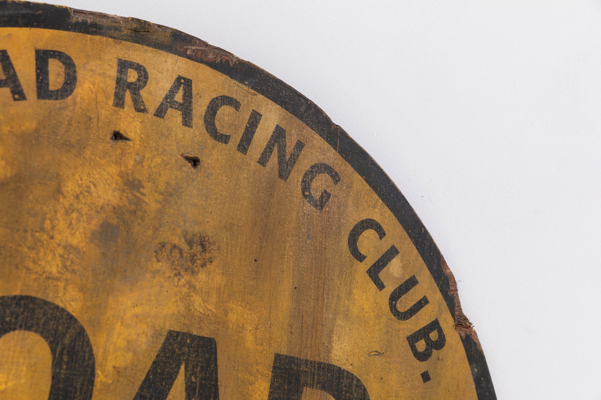 Hand Painted Antique Industrial Road Closed Racing Sign, C.1940 For ...