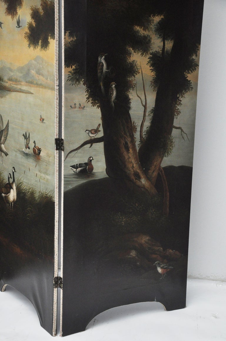 Hand Painted Canvas Screen at 1stDibs