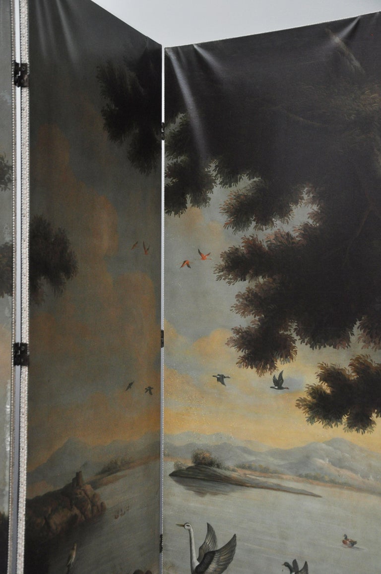 Hand Painted Canvas Screen at 1stDibs