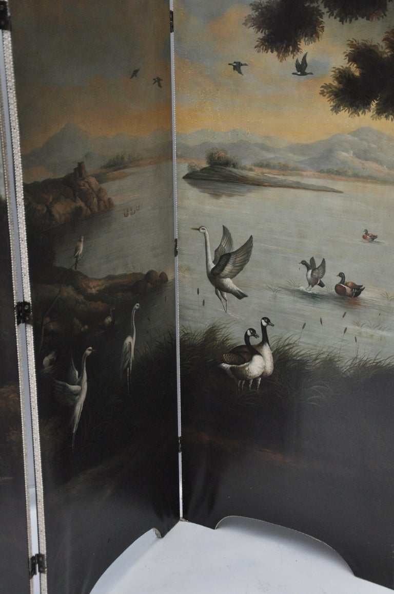 Hand Painted Canvas Screen at 1stDibs