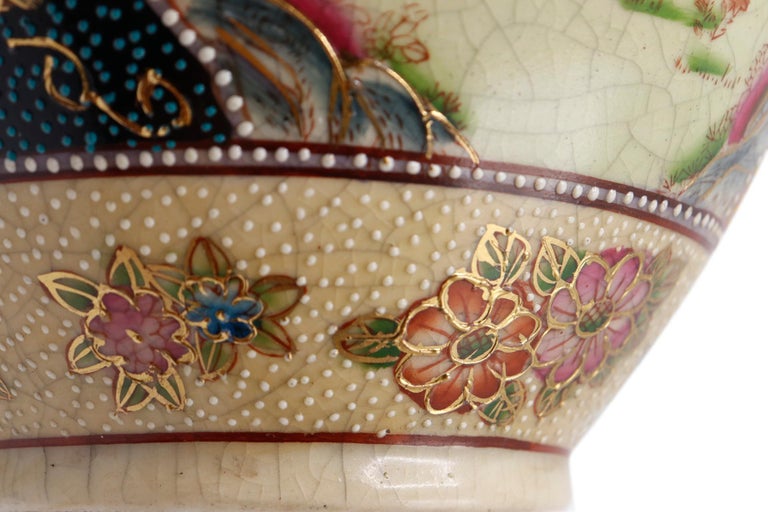 Hand Painted Ceramic Chinese Vase For Sale at 1stDibs
