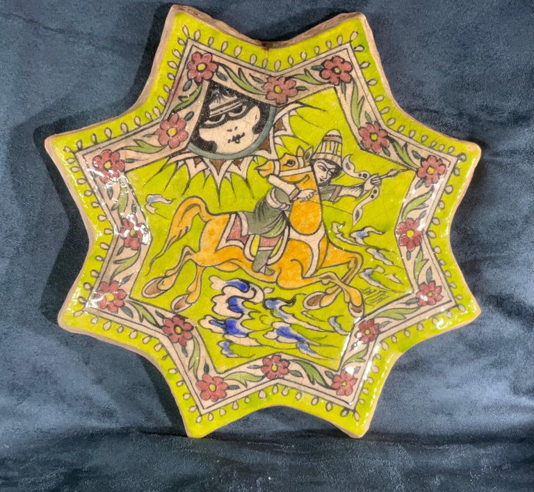 Hand Painted Ceramic Star Wall Hanging For Sale at 1stDibs