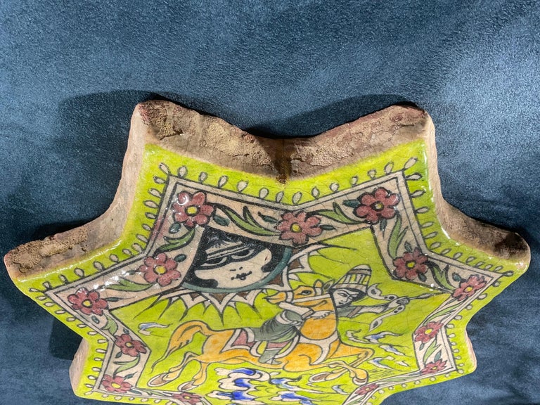 Hand Painted Ceramic Star Wall Hanging For Sale at 1stDibs