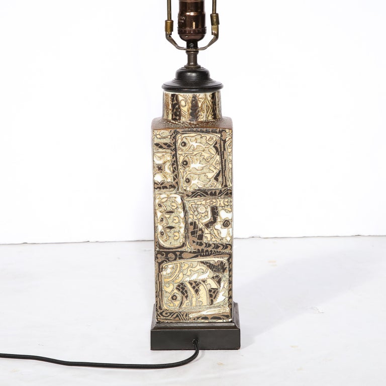 Hand Painted Ceramic Table Lamp with Oceanic Motifs by Royal Copenhagen ...