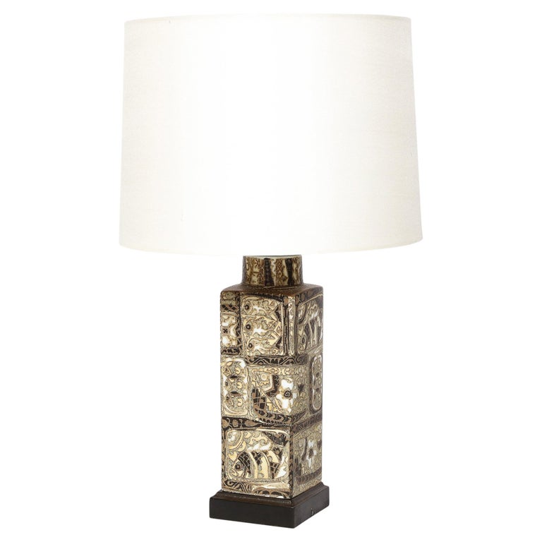 Hand Painted Ceramic Table Lamp with Oceanic Motifs by Royal Copenhagen ...