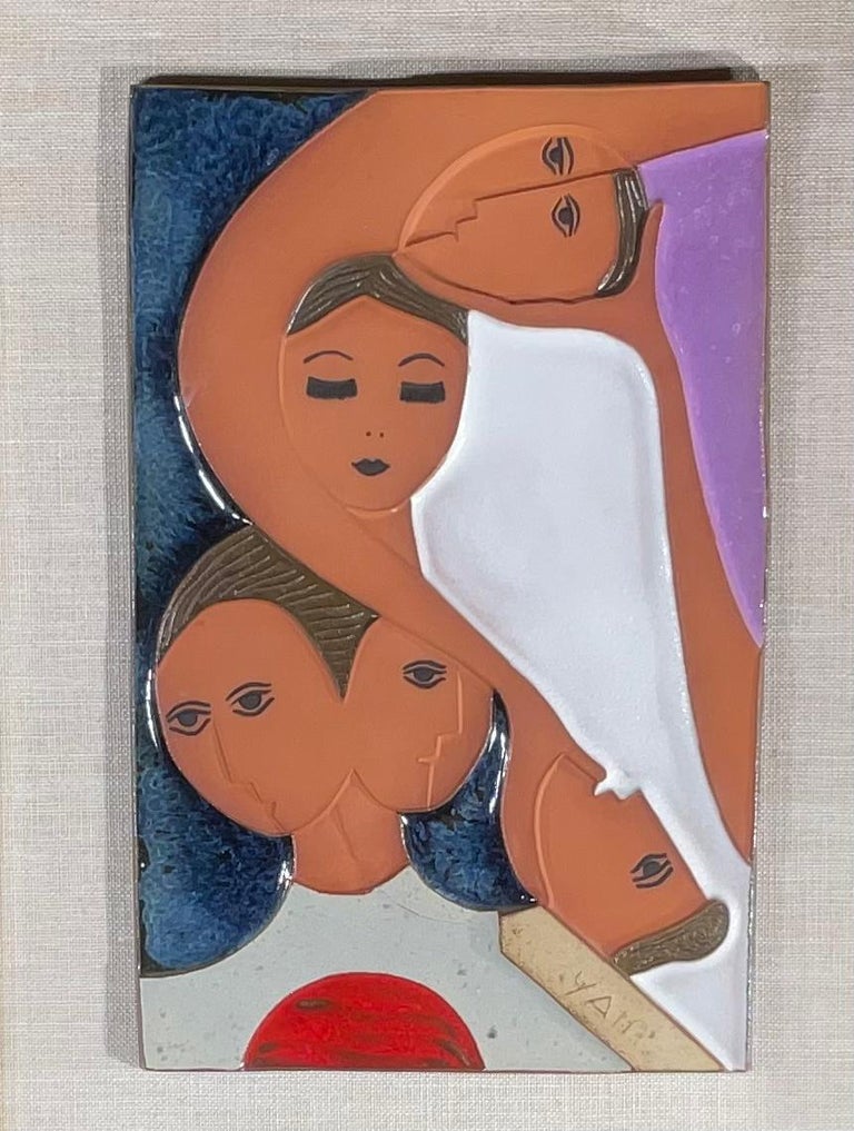 Hand Painted Ceramic Wall Hanging by Yair Israeli Artist For Sale at ...
