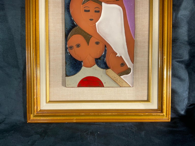 Hand Painted Ceramic Wall Hanging by Yair Israeli Artist For Sale at ...