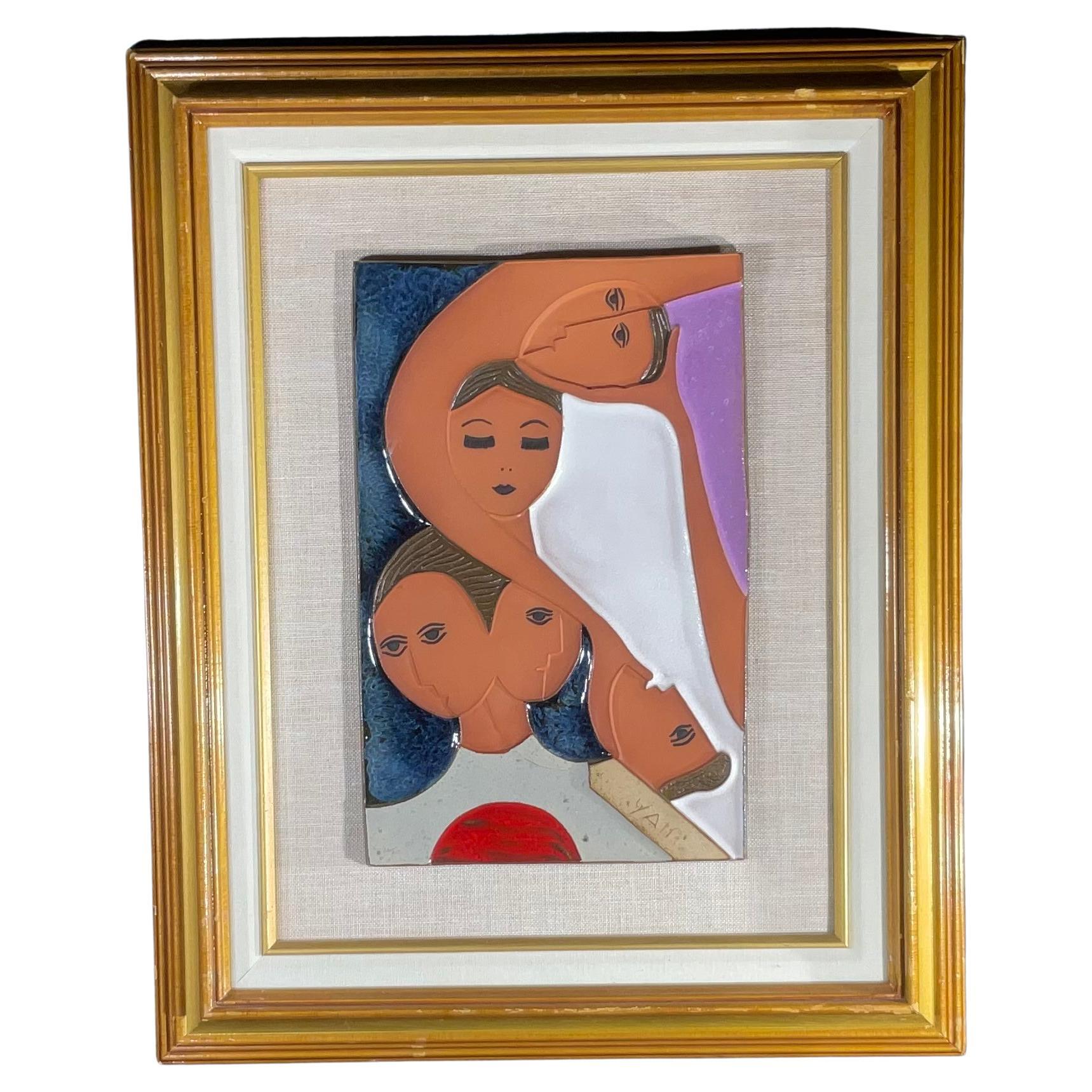 Pair of Very Beautiful Original Midcentury Hand Painted Ceramic Women ...