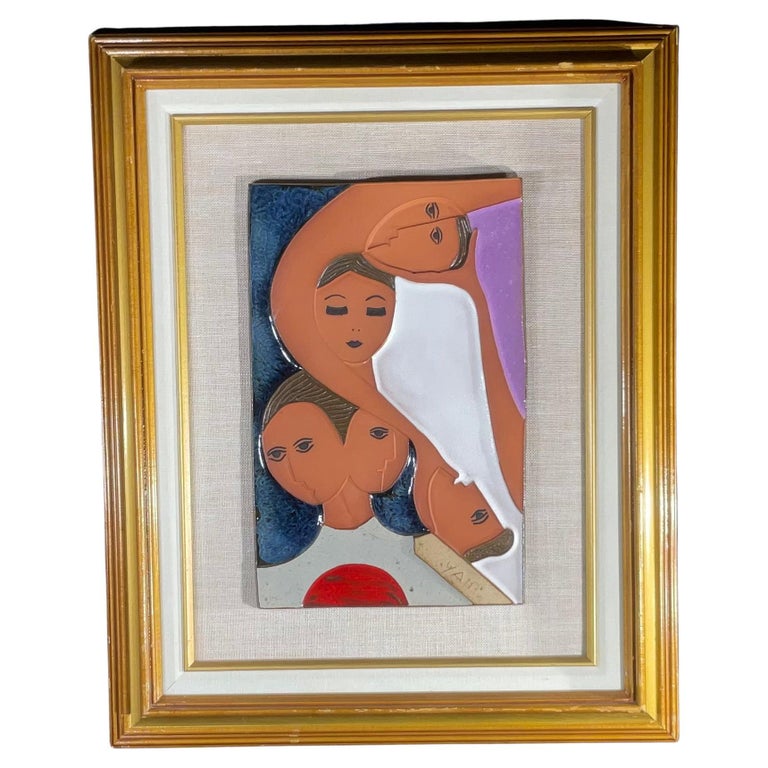 Hand Painted Ceramic Wall Hanging by Yair Israeli Artist For Sale at ...