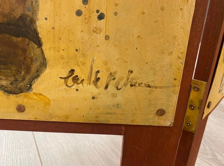 Hand Painted Cowgirl Western Room Divider Screen Four-Panel Adirondack ...