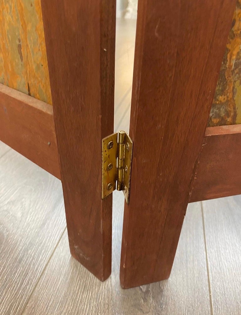 Hand Painted Cowgirl Western Room Divider Screen Four-Panel Adirondack ...