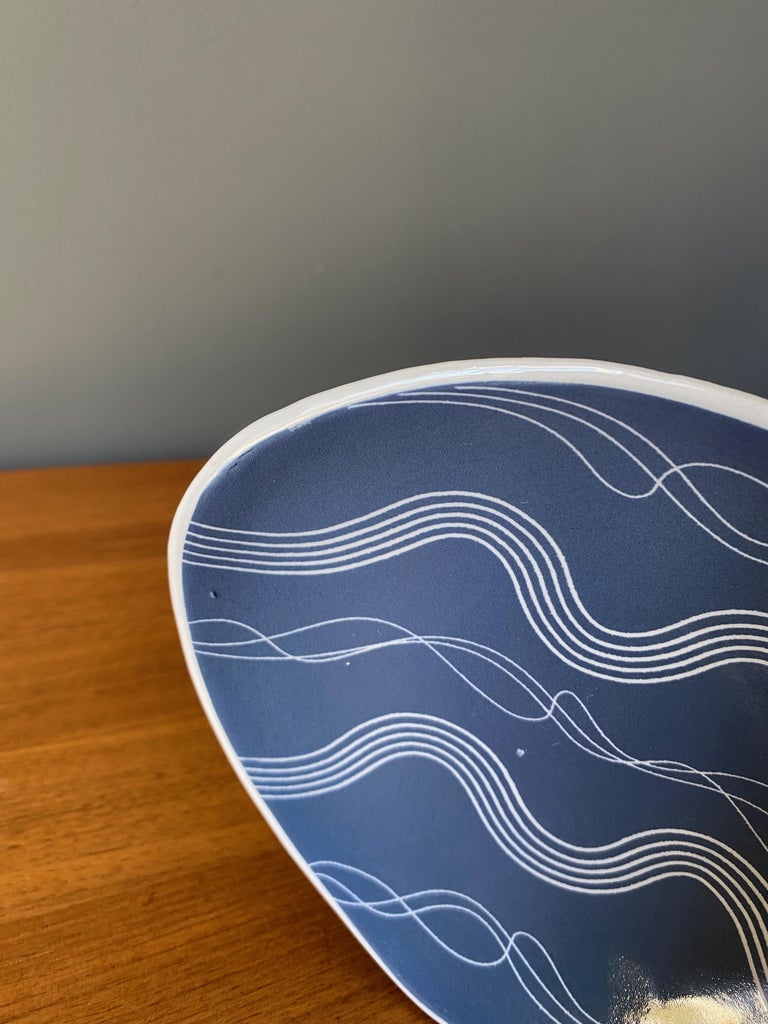 Hand Painted Dish by Schramberg Pottery For Sale at 1stDibs
