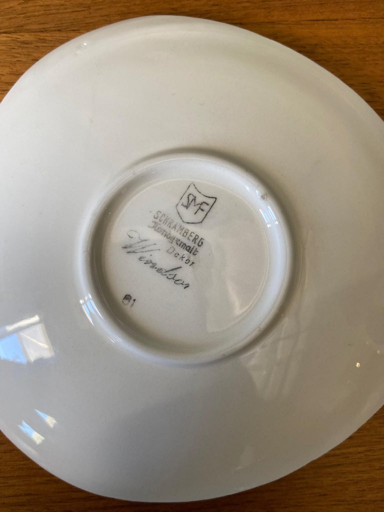 Hand Painted Dish by Schramberg Pottery For Sale at 1stDibs