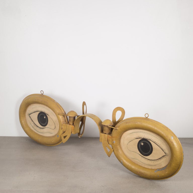 Vintage Hand Painted Double Sided Optometrist Trade Sign For Sale at ...