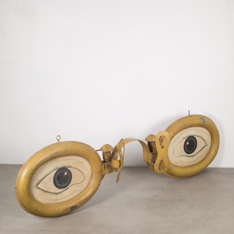 Vintage Hand Painted Double Sided Optometrist Trade Sign For Sale at ...