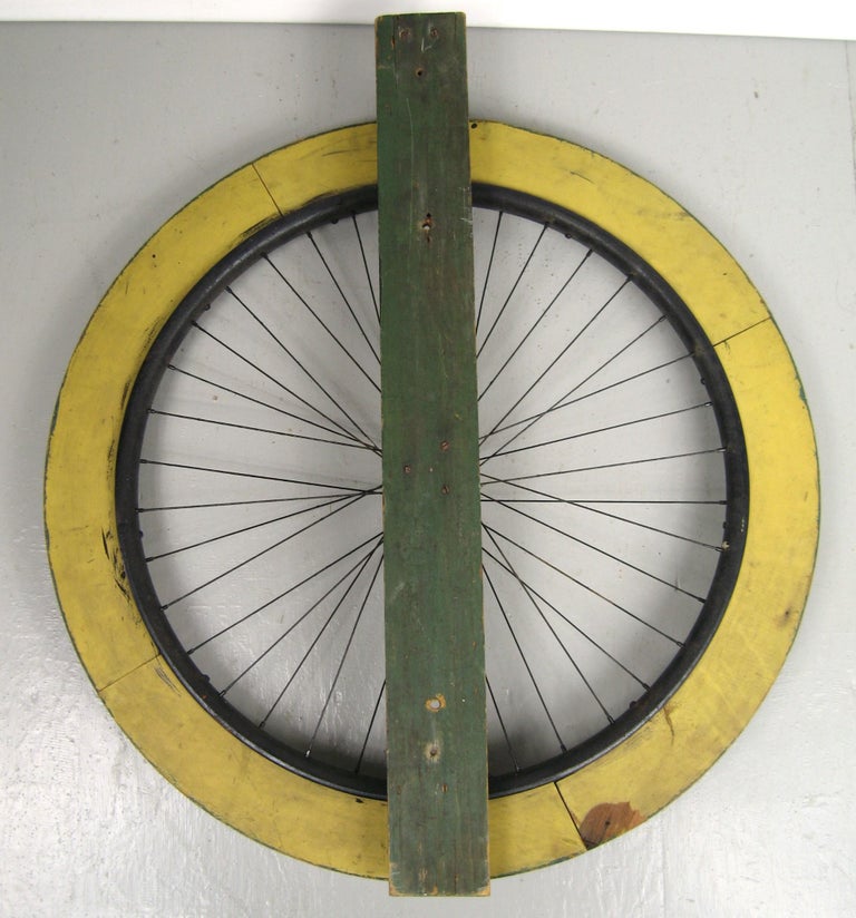 Hand Painted Early Americana Folk Art Wall Mount Game Wheel For Sale at ...